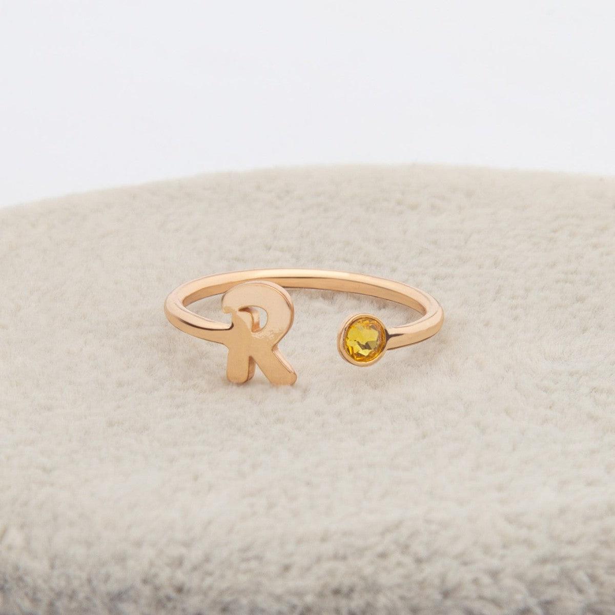 Custom Engraved Letter Ring – Zeek Creative Shop